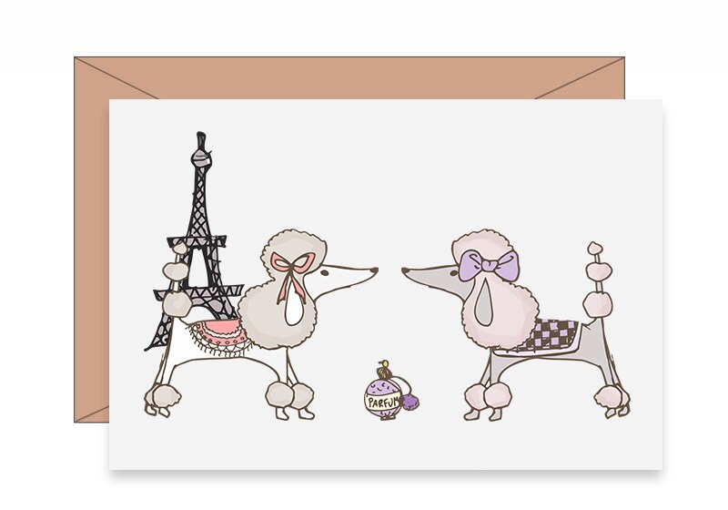 Paris Poodles Clipart Commercial Use, Parisian Dogs Clip Art, France ...