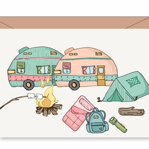 Camping Clipart Commercial Use, Trailer Motorhome Fire S'mores Tent ...