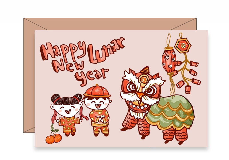SALE Chinese New Year Hand Drawn Clipart Commercial Use, Lunar New Year ...