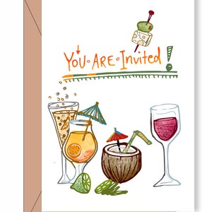 Festive Cocktail Party Clipart Commercial Use, Wine Bar, Hand Drawn ...