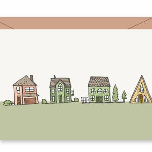 Cute Houses Clipart Commercial Use, Homes Pastel Trees Neighborhood ...