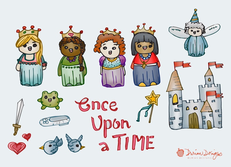Fairy Tale Princess Clipart Commercial Use, Multicultural, Castle Fairy ...