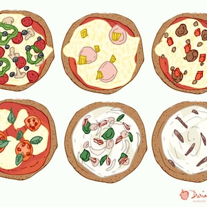 Design Your Own Pizza Clipart, Commercial Use, Pizza Vector, Hand Drawn ...
