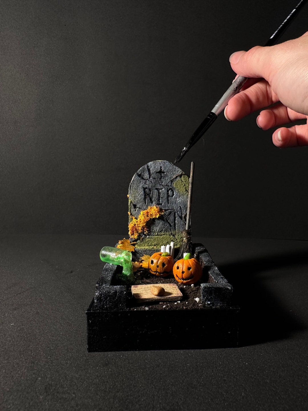 Handcrafted Miniature Grave Halloween Gift Halloween Decor Miniature ...