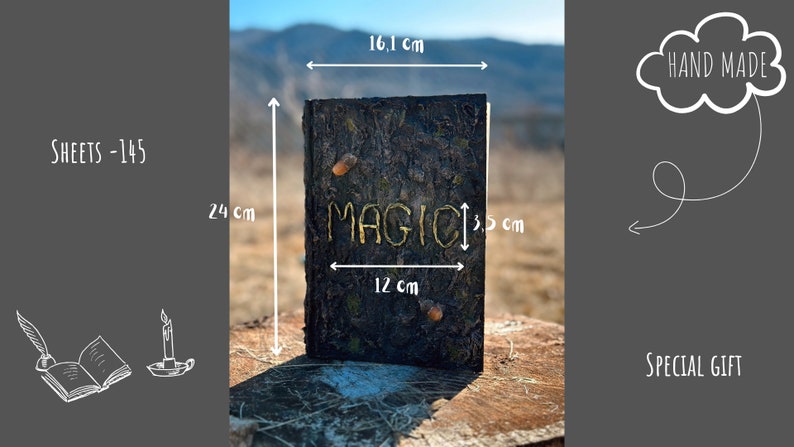 Magic Spell Book Journal Wizarding School Notebook Gift for Fantasy ...