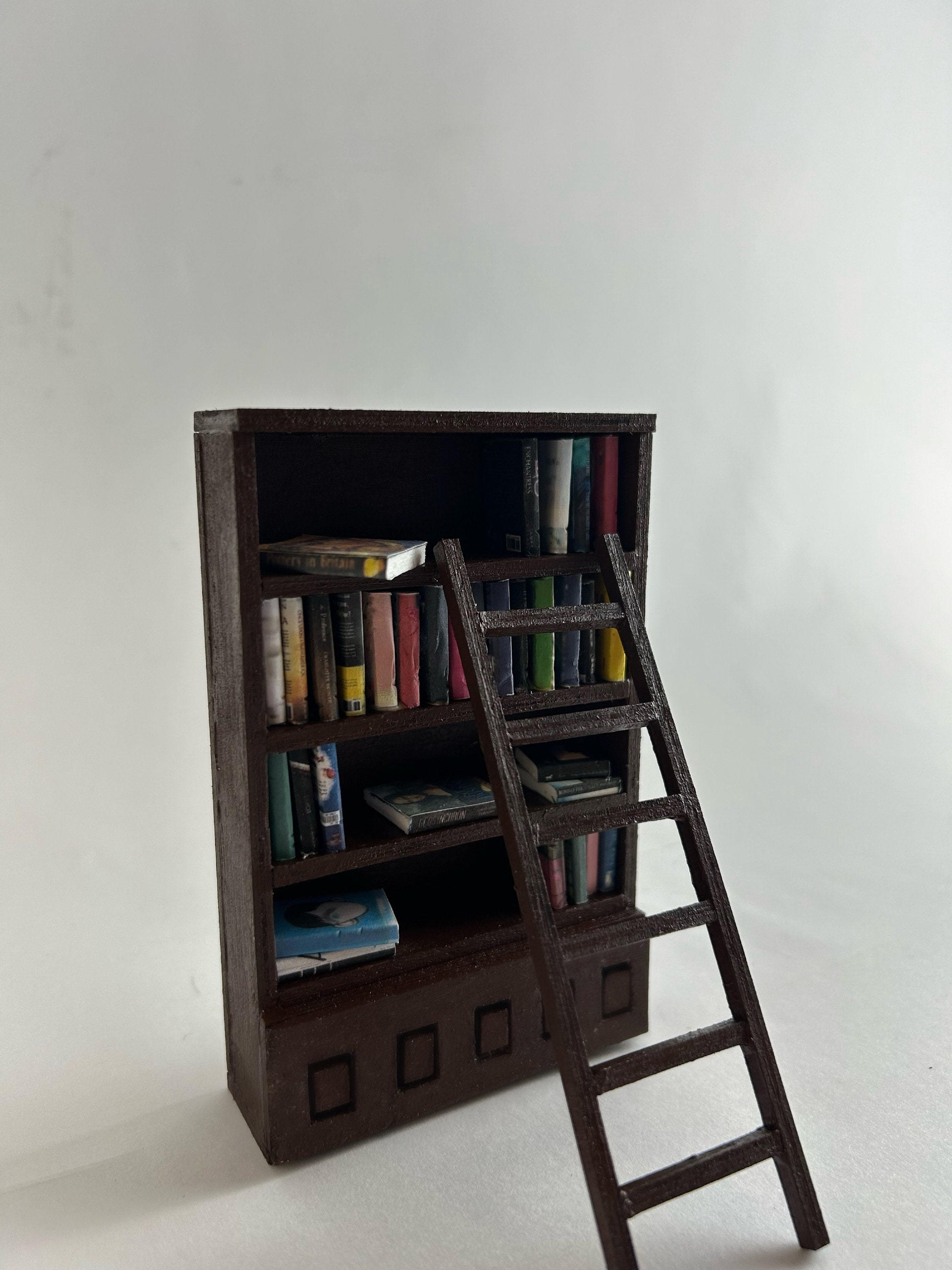 Tiny Library/miniature Bookshelf/dollhouse Library/mini Books/miniature ...