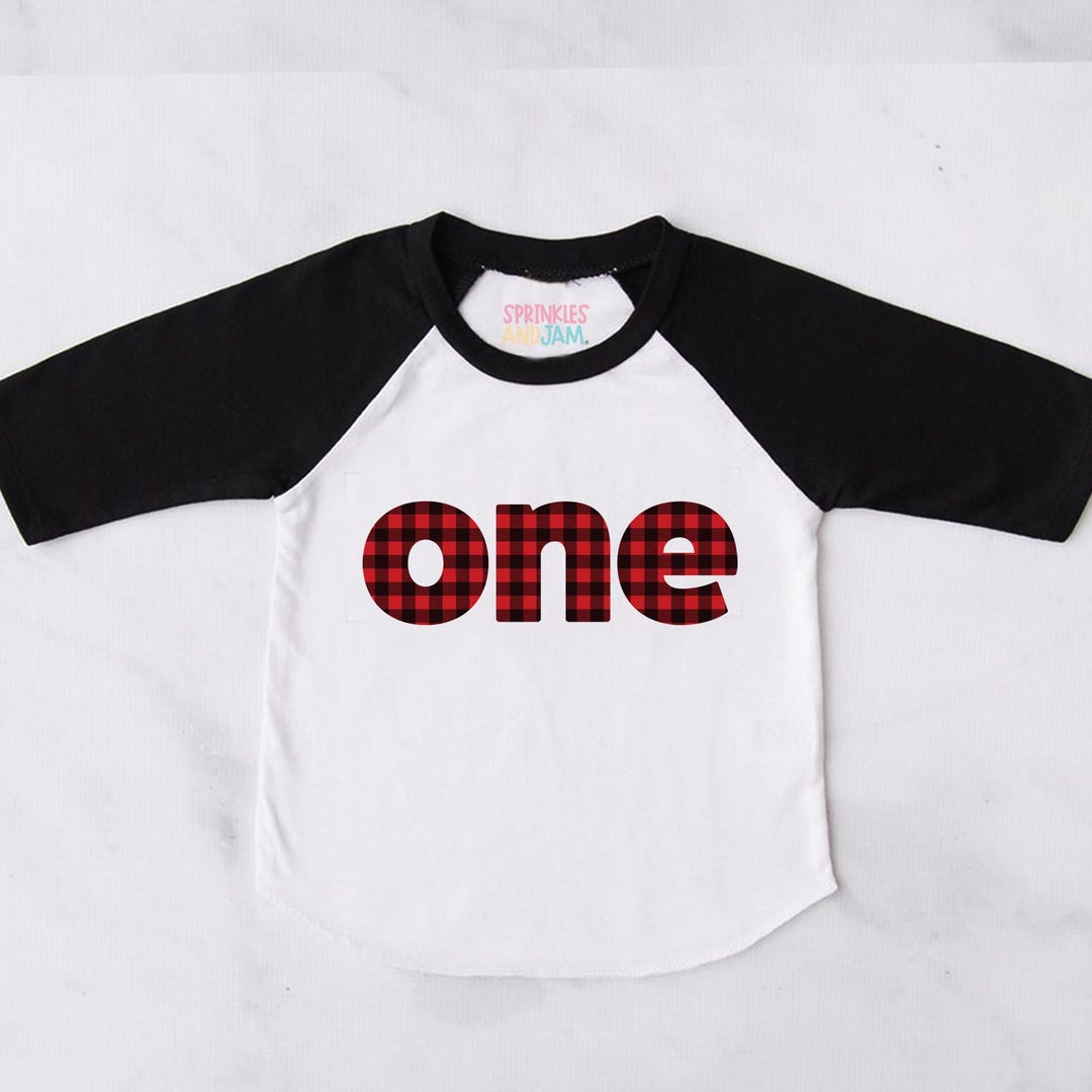 Buffalo Plaid First Birthday Shirt: Lumberjack Raglan Tee - Etsy