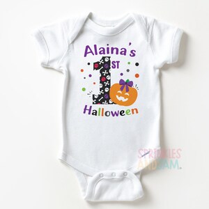 1st Halloween Baby Onesie ® Brand | Baby Girl Long Sleeve or Short Sleeve | Cute Pumpkin Holiday ...
