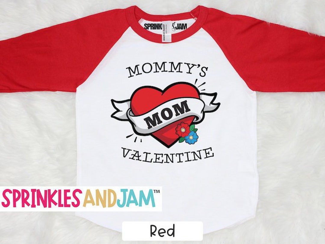 Boys Valentine Raglan Shirt: Mommy Tattoo Heart - Etsy