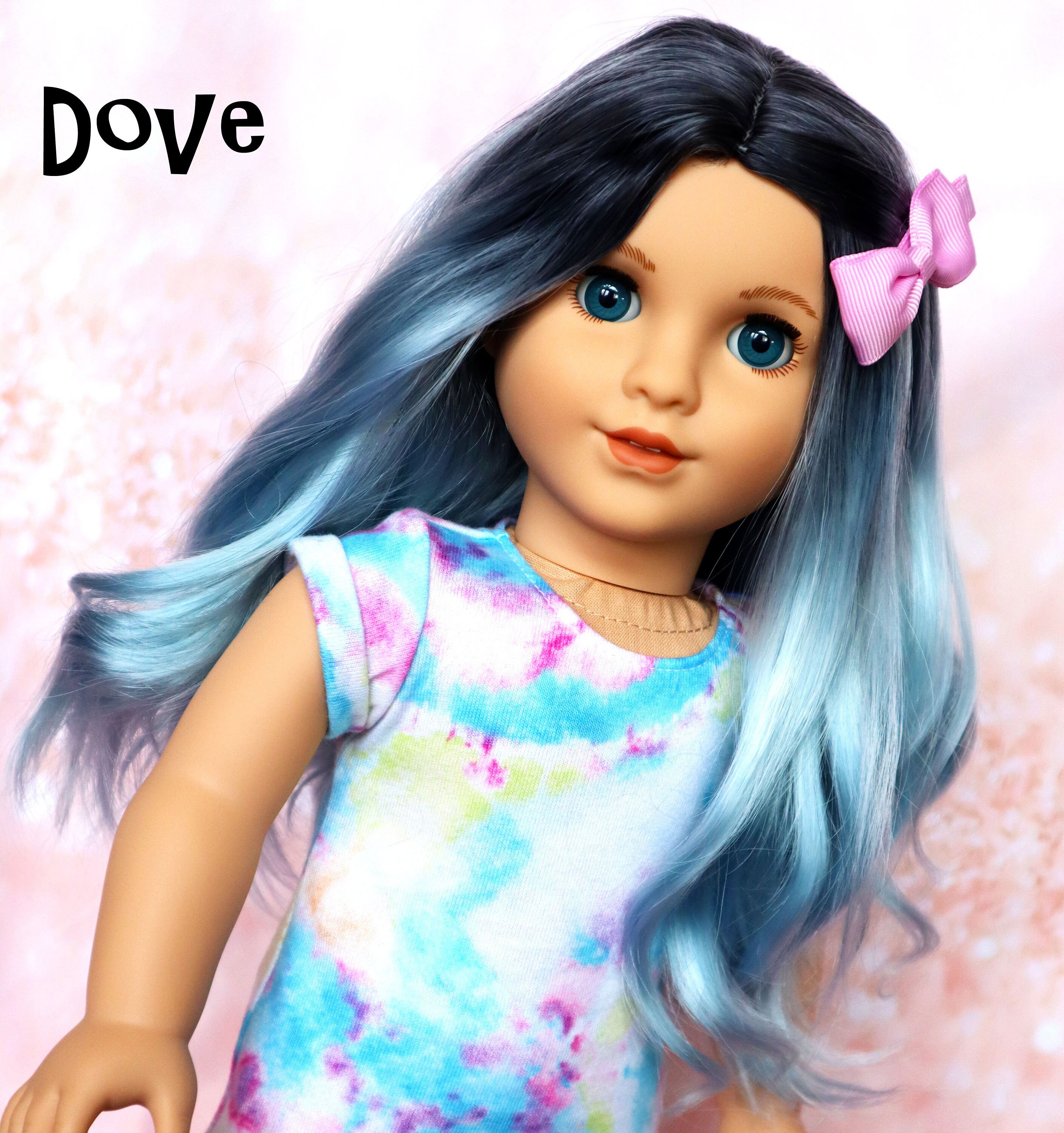 Custom 10-11 in Doll WIG Blue Ombre DOVE Fits 18 Dolls - Etsy