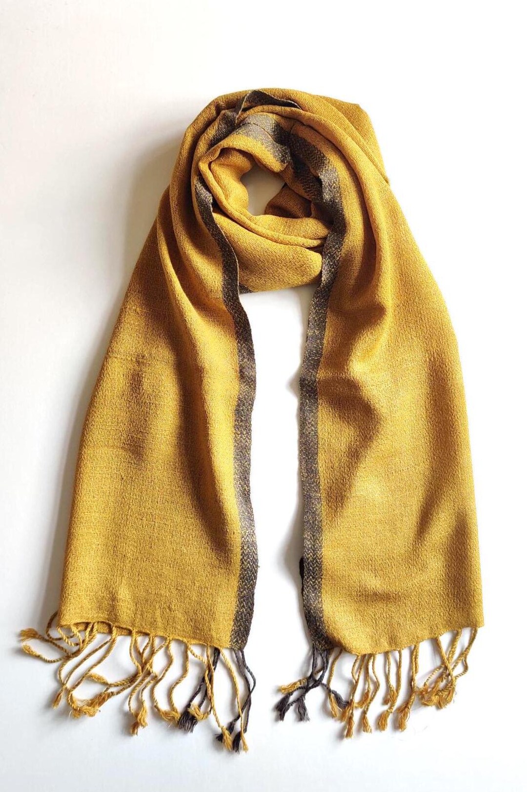 Long Handwoven Vegan Silk Autumn Scarf, Super Soft Unisex Scarf Gift ...