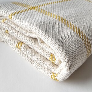 Check Woven Cotton Sofa Throw Blanket, Decorative Fringe Throw ...