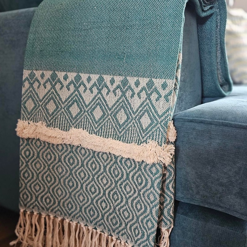 Teal Throw - Etsy