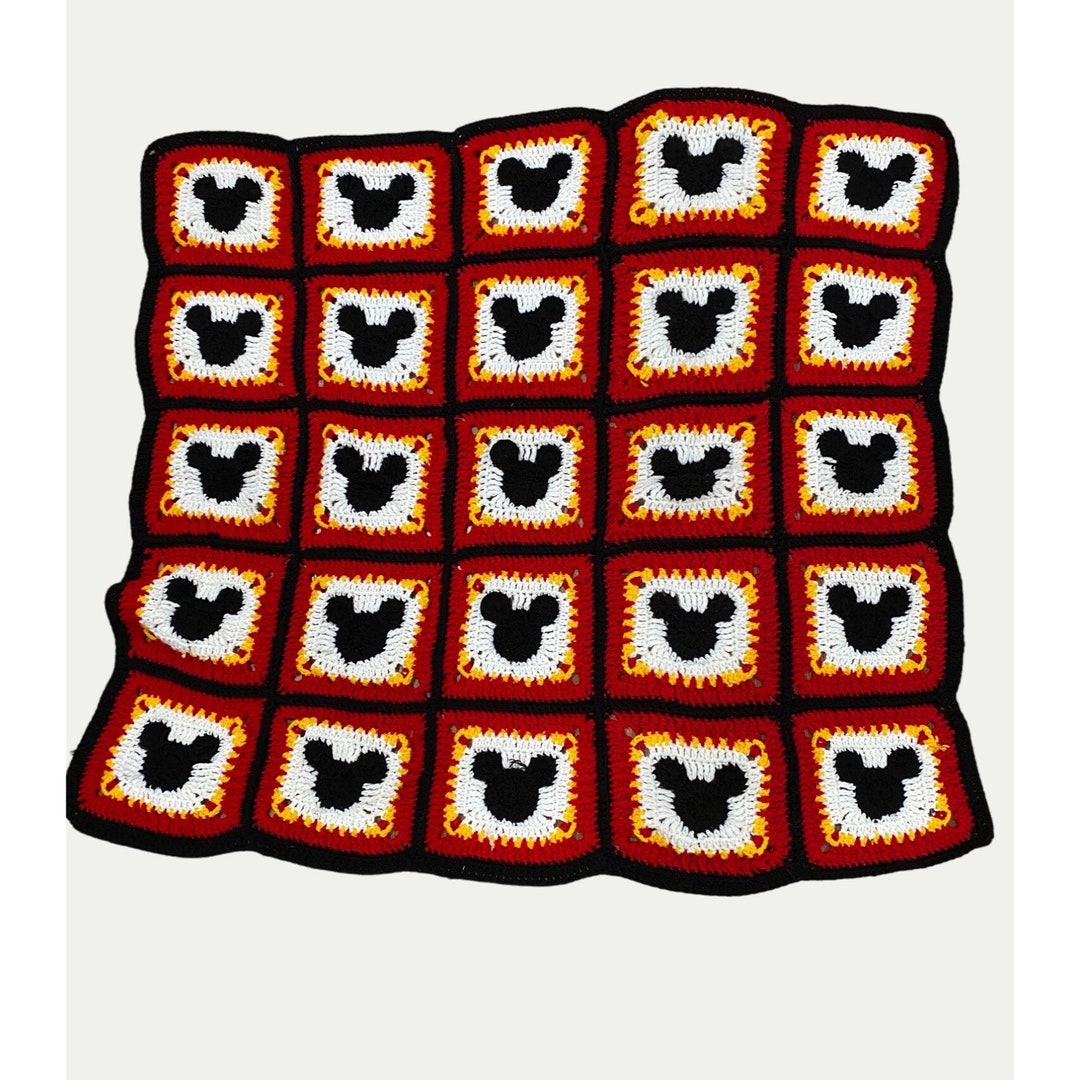 Walt Disney World Mickey Mouse Crocheted Throw Lap Blanket - Etsy