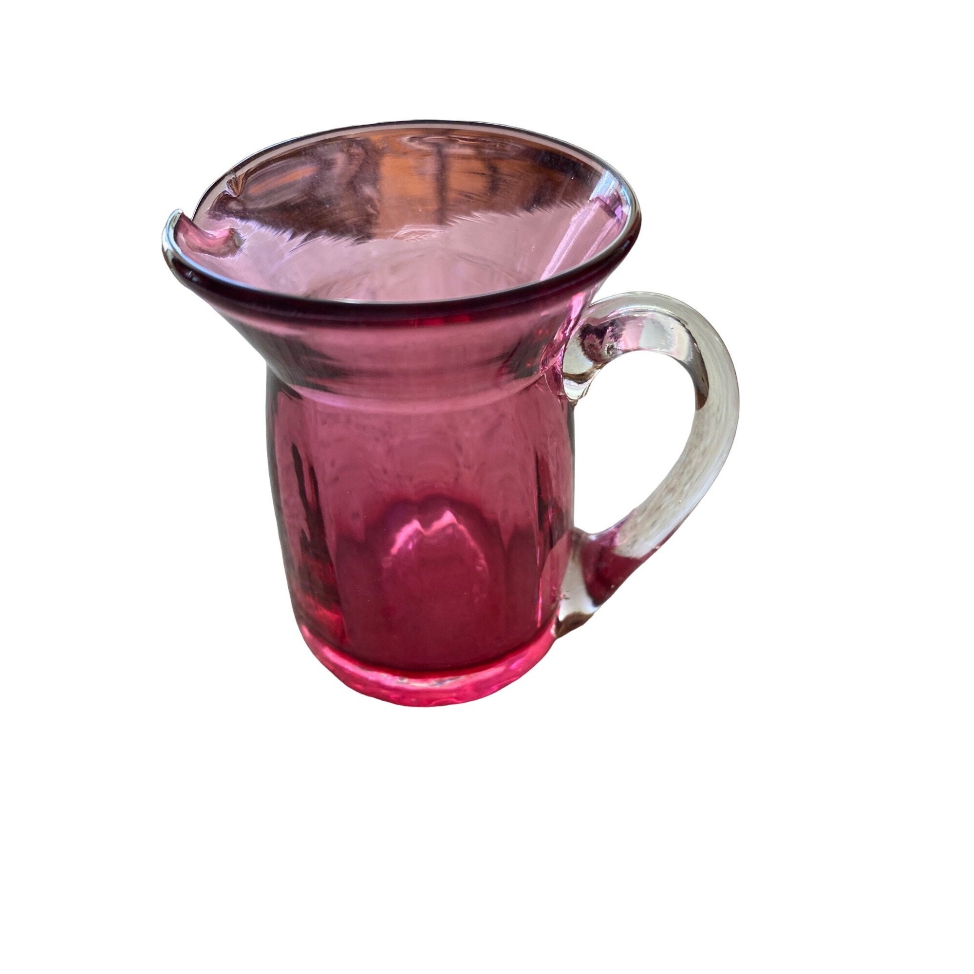 Vtg Old Fenton Cranberry Glass Syrup Creamer Pitcher - Etsy