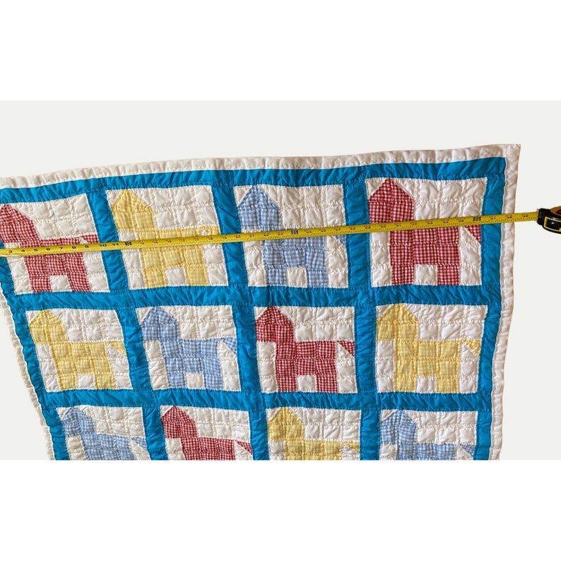 Vtg Handmade Patchwork Pony Horse Quilted Throw Blanket 46 X 38 - Etsy