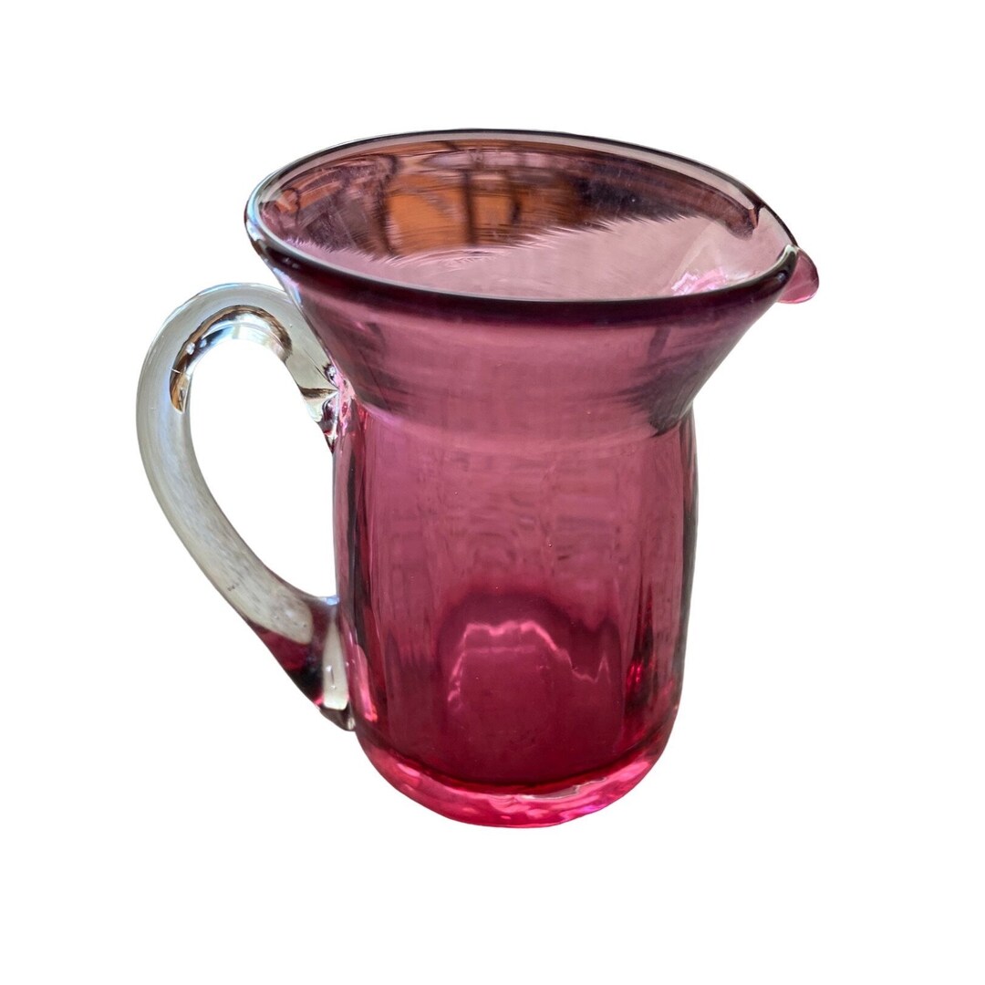 Vtg Old Fenton Cranberry Glass Syrup Creamer Pitcher - Etsy