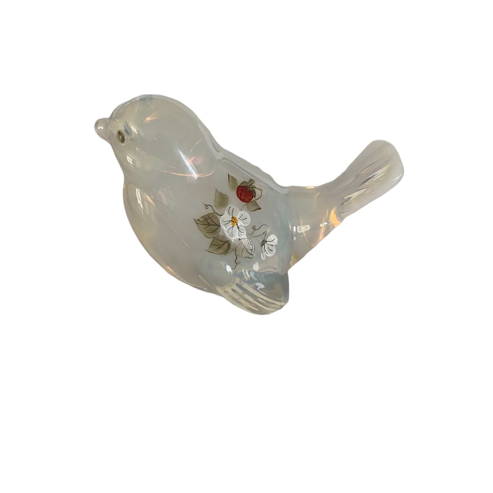 Fenton Vintage Hand Painted Glass Bird Signed by Artist - Etsy