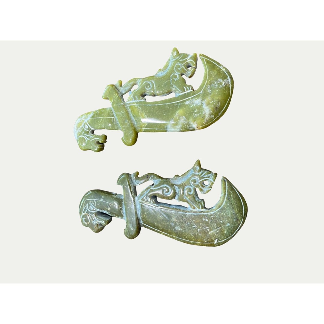 Vintage Jade Hand Carved Dragon Sword Knife - Etsy
