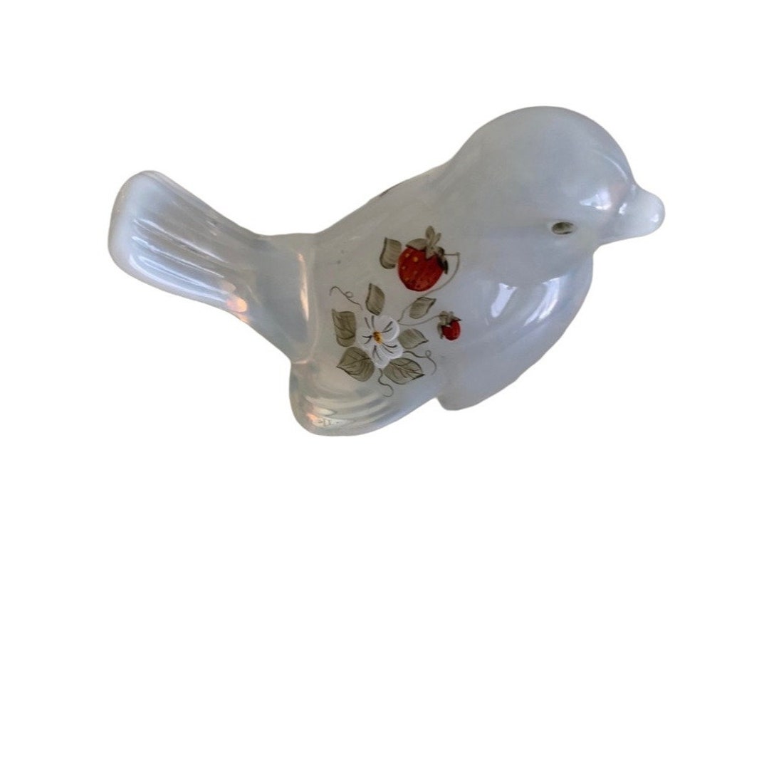 Fenton Vintage Hand Painted Glass Bird Signed by Artist - Etsy