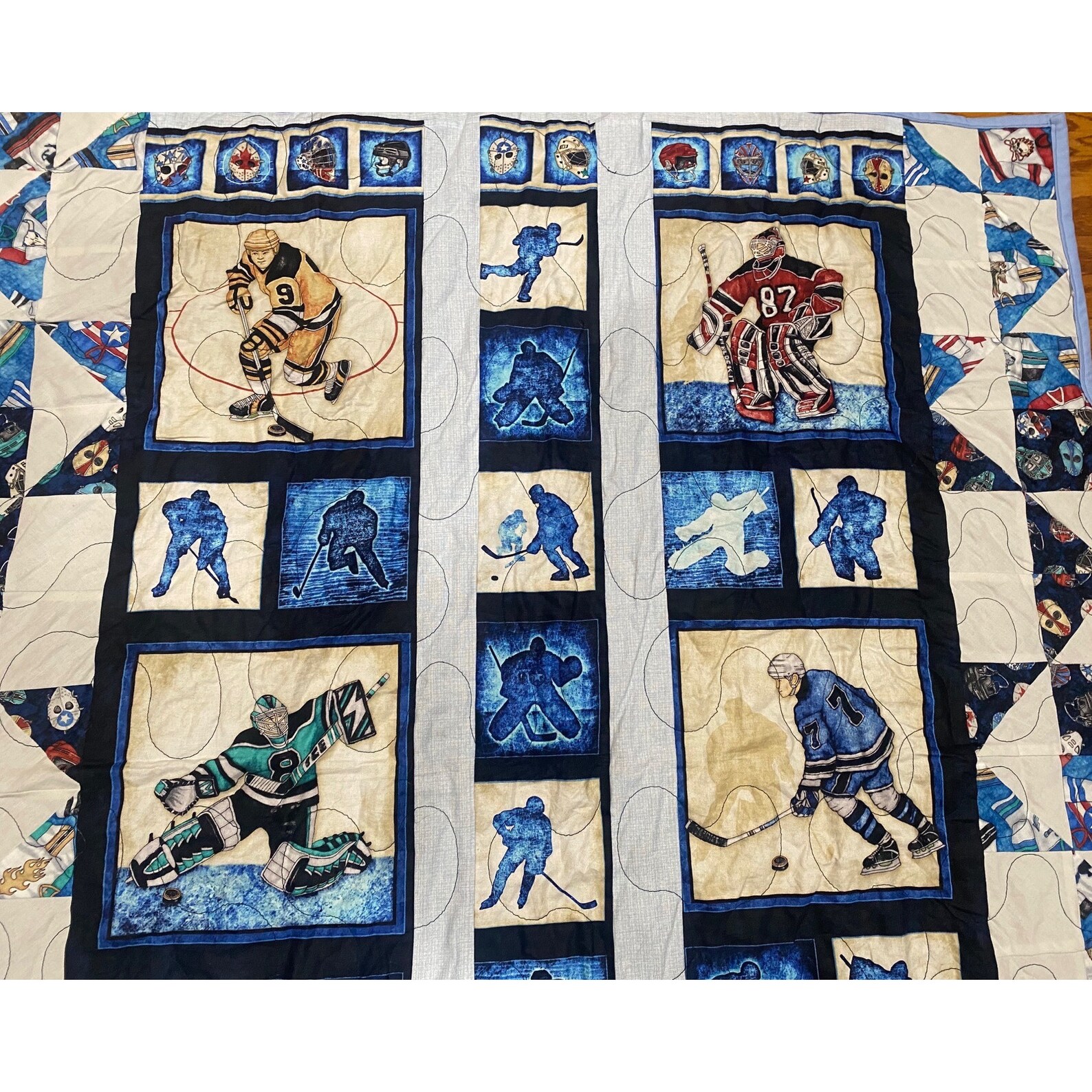 Homemade Quilt Hockey Fan Face off Sports Theme Throw Lap Baby - Etsy