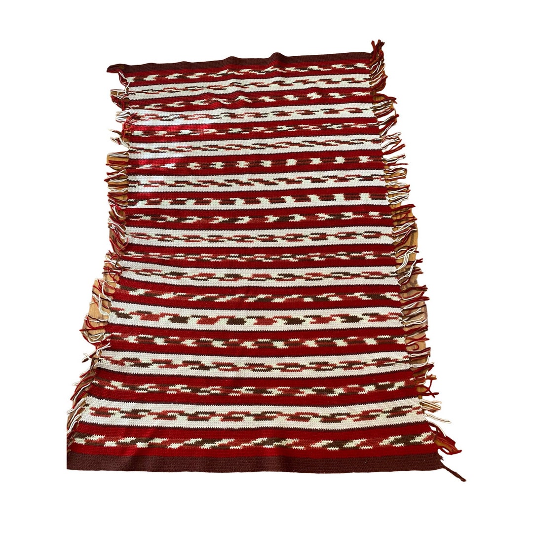 Crocheted Afghan Santa Fe Aztec Southwestern Print Throw Blanket - Etsy