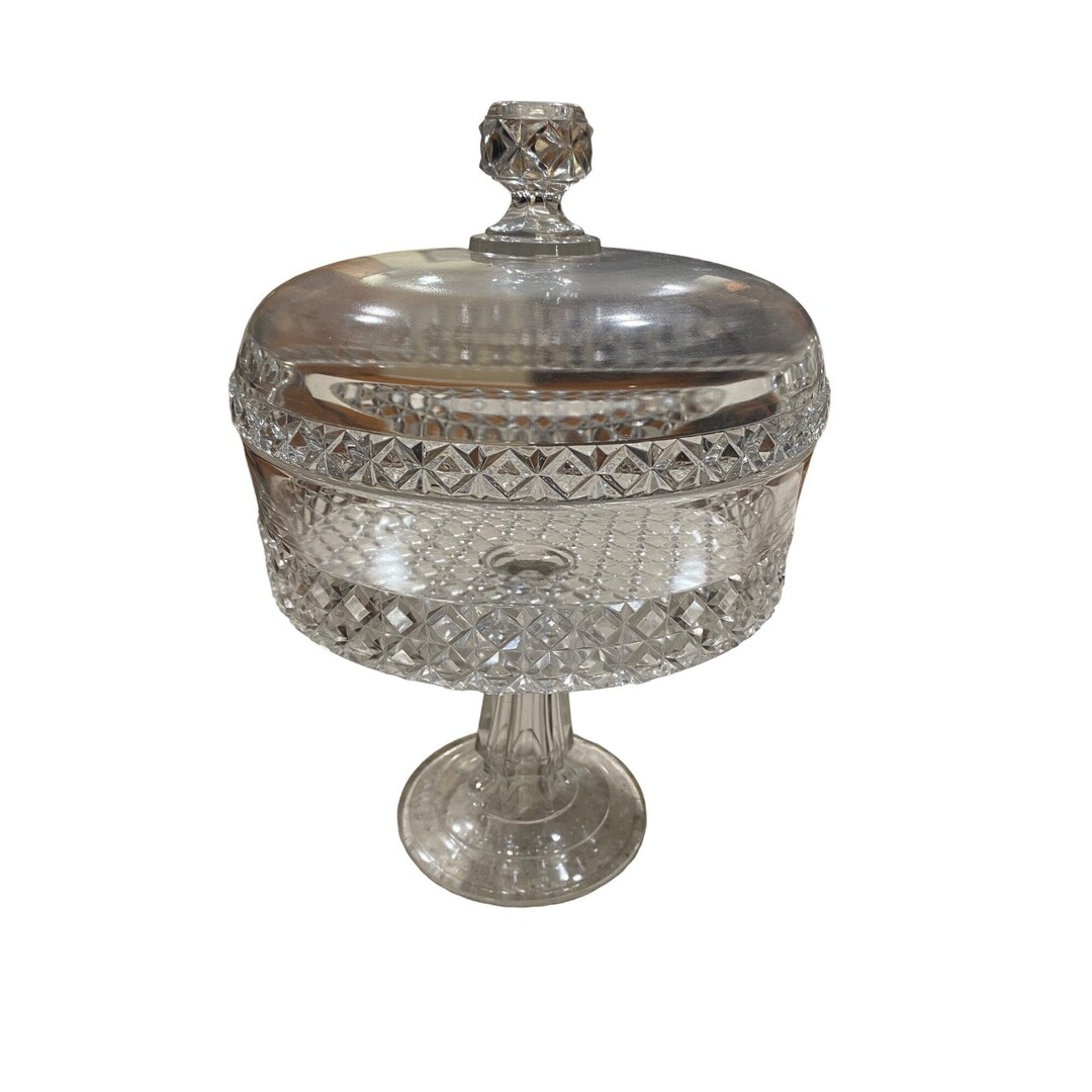 Vtg Antique EAPG Early American Pattern Glass Covered Compote - Etsy