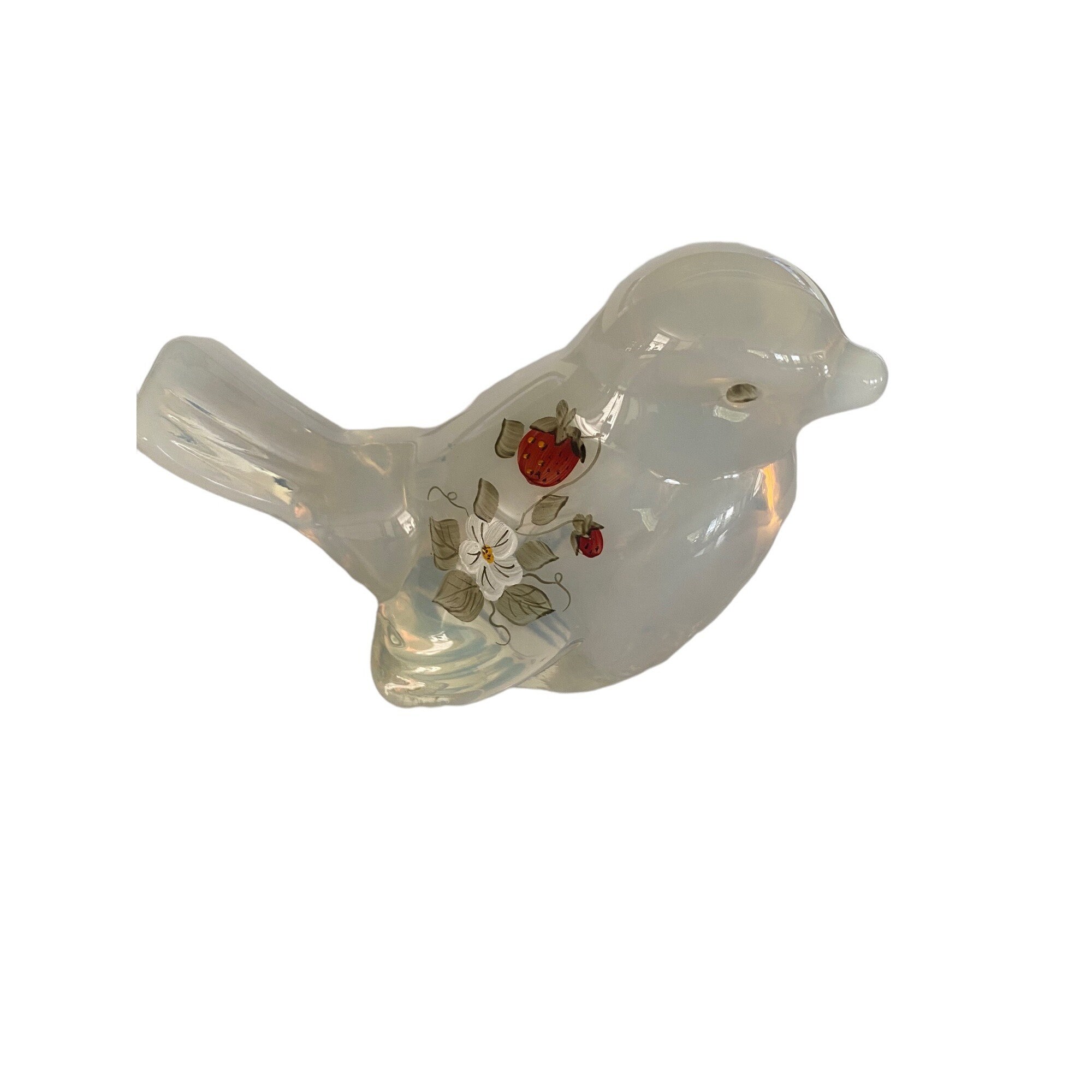 Fenton Vintage Hand Painted Glass Bird Signed by Artist - Etsy