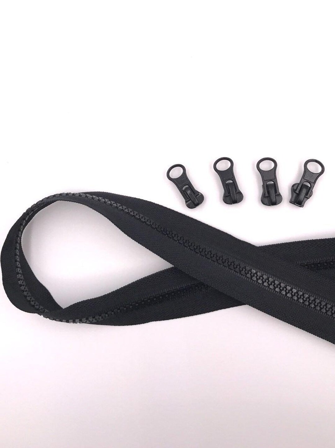 1 M Endless Profile Zipper 5 Mm Black 4 Zippers - Etsy