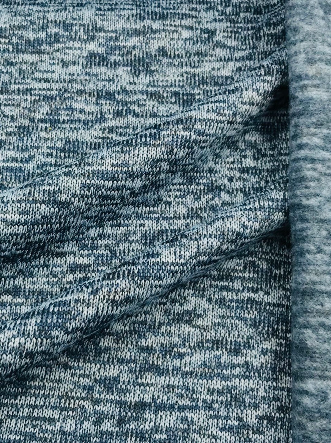 Knitted Fabric Knitted Fleece Fabric Mottled Dark Blue - Etsy