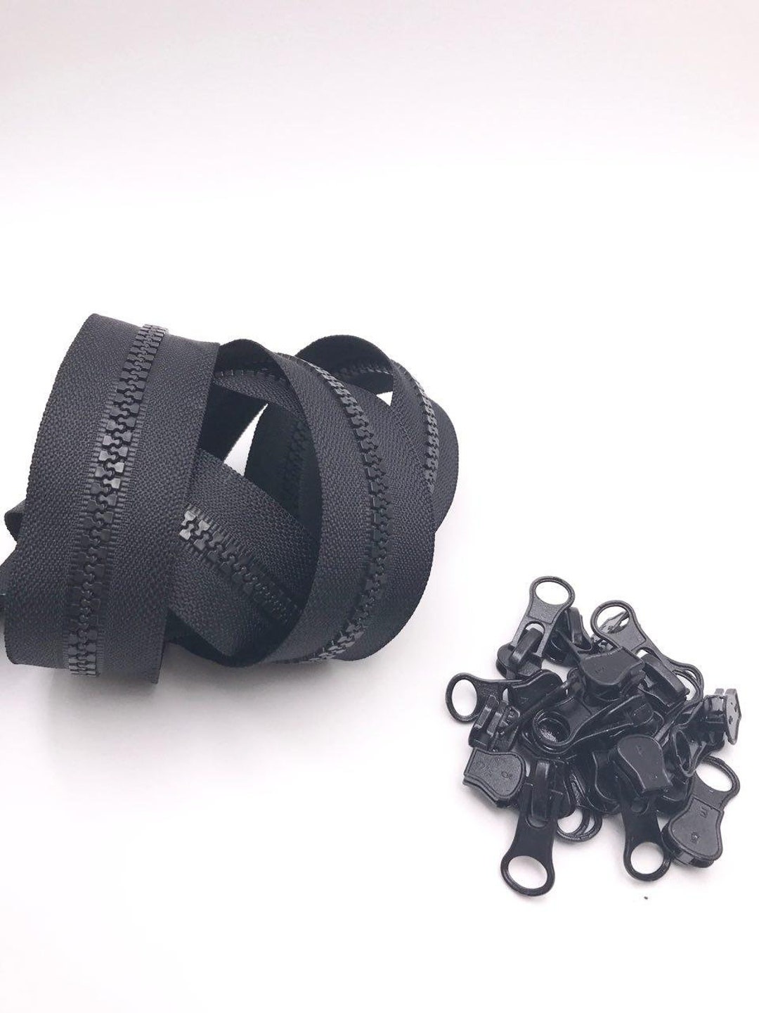 5 M Endless Profile Zipper 5 Mm Black 10 Zippers - Etsy
