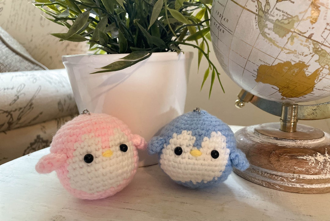 Set of Penguin (pink & Lt. Blue) Keychains - Etsy