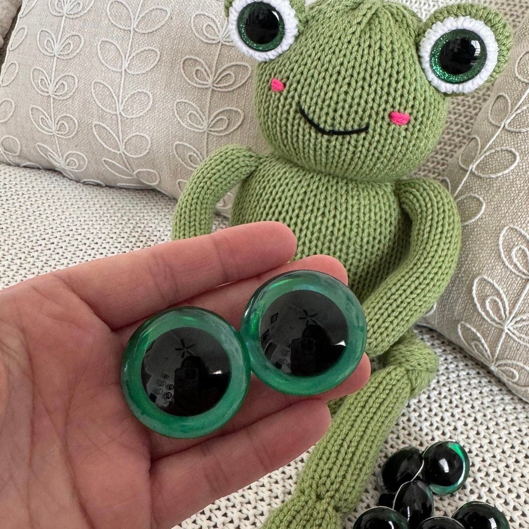 3 X Pairs - 35mm Green EXTRA LARGE Sinker Safety Eyes - for Frog ...