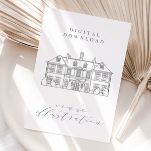 Wedding Venue Illustration Line Drawing Venue Hand Drawn - Etsy