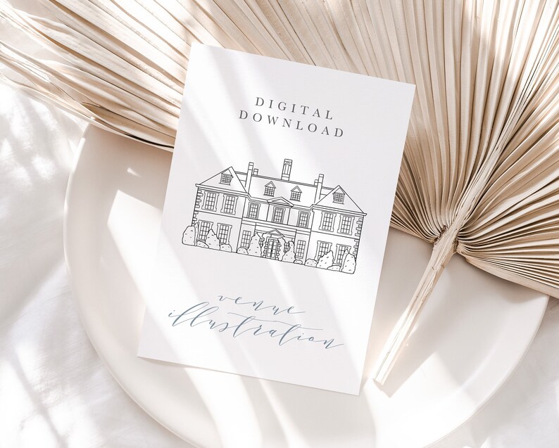 Wedding Venue Illustration Line Drawing Venue Hand Drawn - Etsy