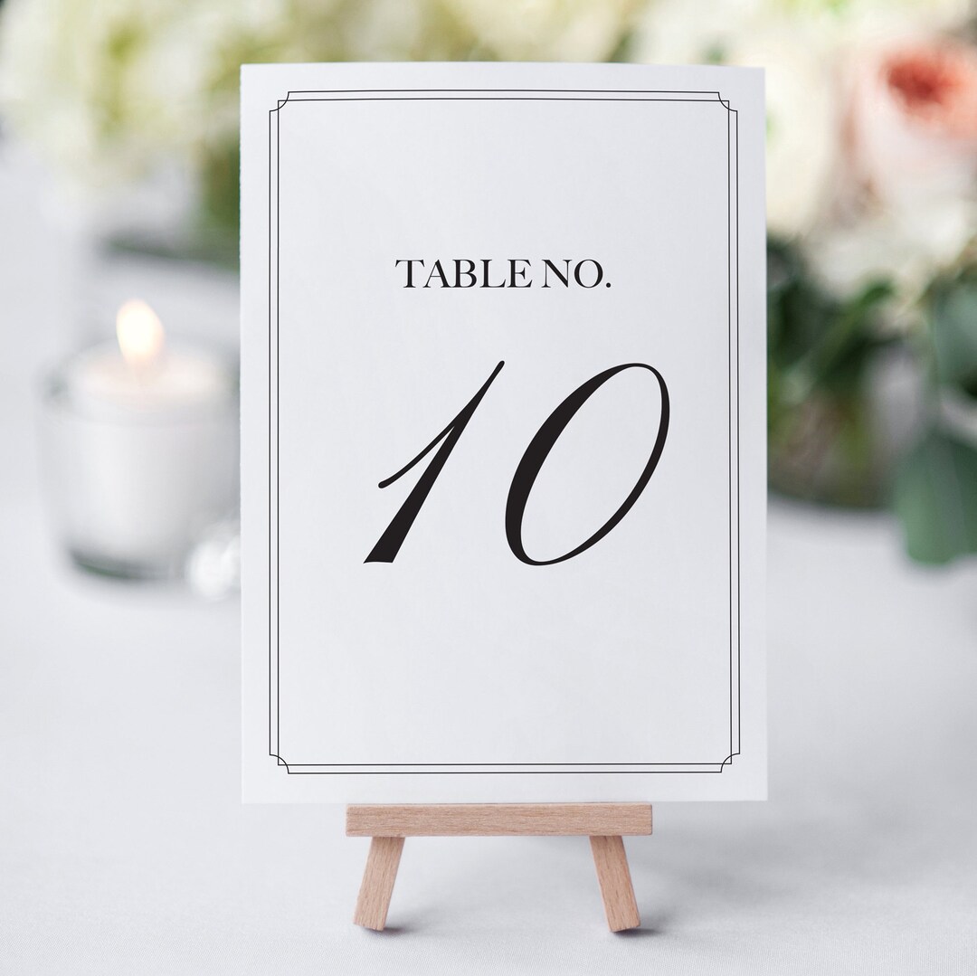 Printable PDF Table Numbers, Modern Wedding Table Numbers, Wedding ...