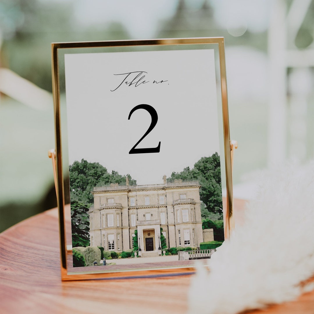 Watercolor Venue Table Number Template - Printable Table Numbers ...