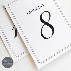 Printable PDF Table Numbers, Modern Wedding Table Numbers, Wedding ...