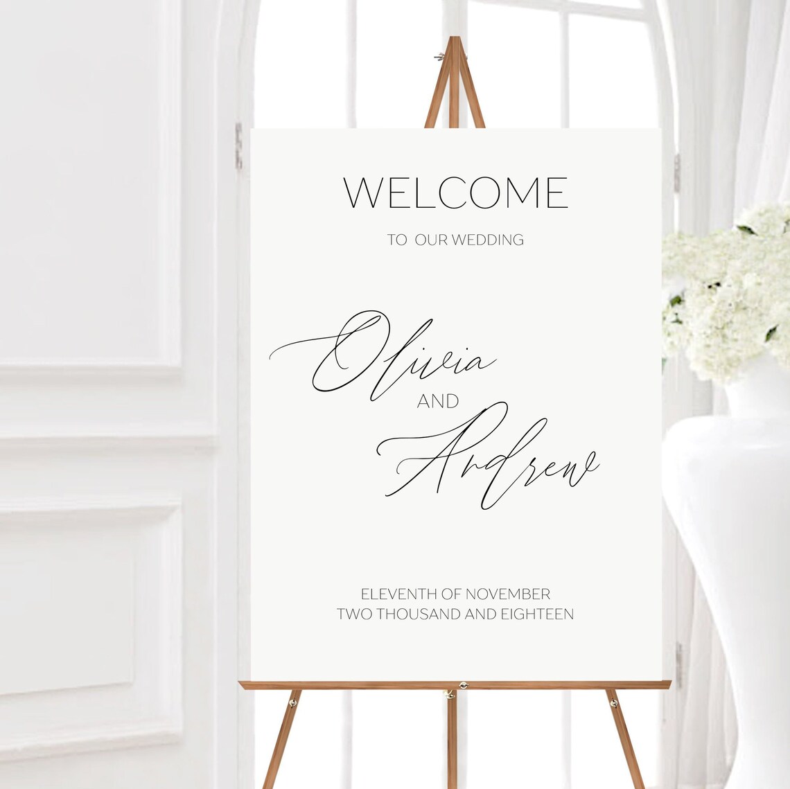 Printable Calligraphy Welcome Sign Template Editable Modern - Etsy