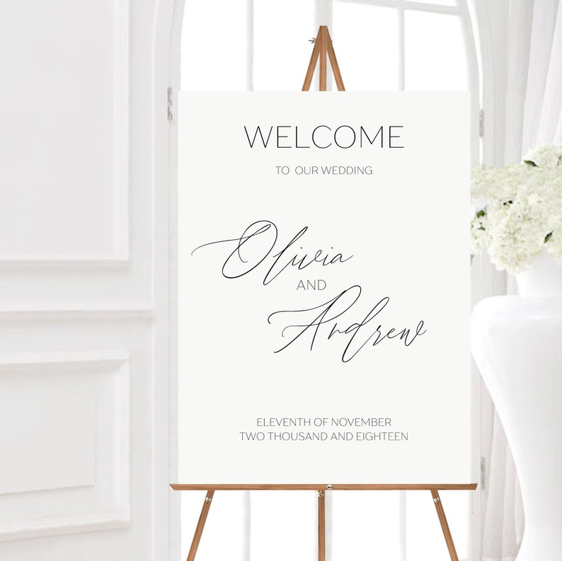 Printable Calligraphy Welcome Sign Template Editable Modern - Etsy UK