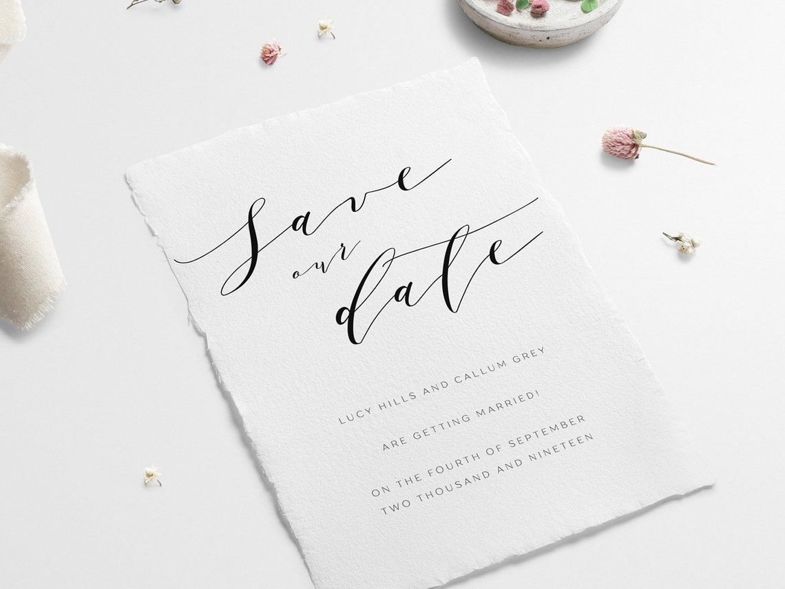 Modern Save the Date Template Printable Minimalist Save the - Etsy
