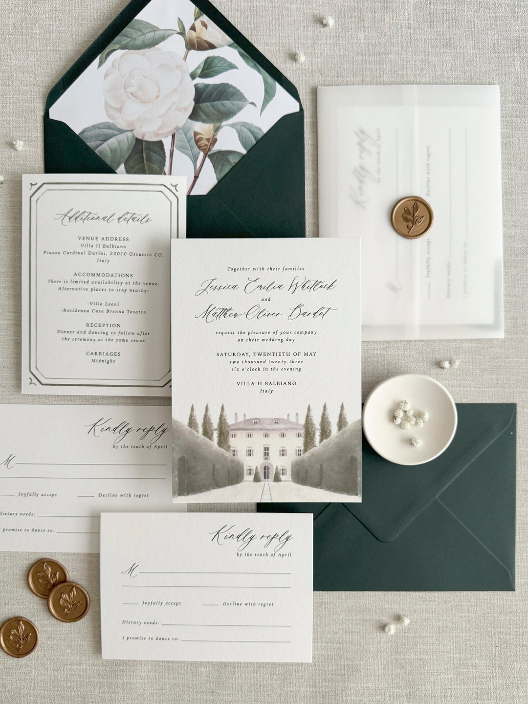 Watercolor Venue Wedding Invitations - Wedding Venue Illustration ...