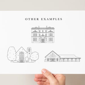 Line Drawing Venue Wedding Invitation Venue Illustration - Etsy