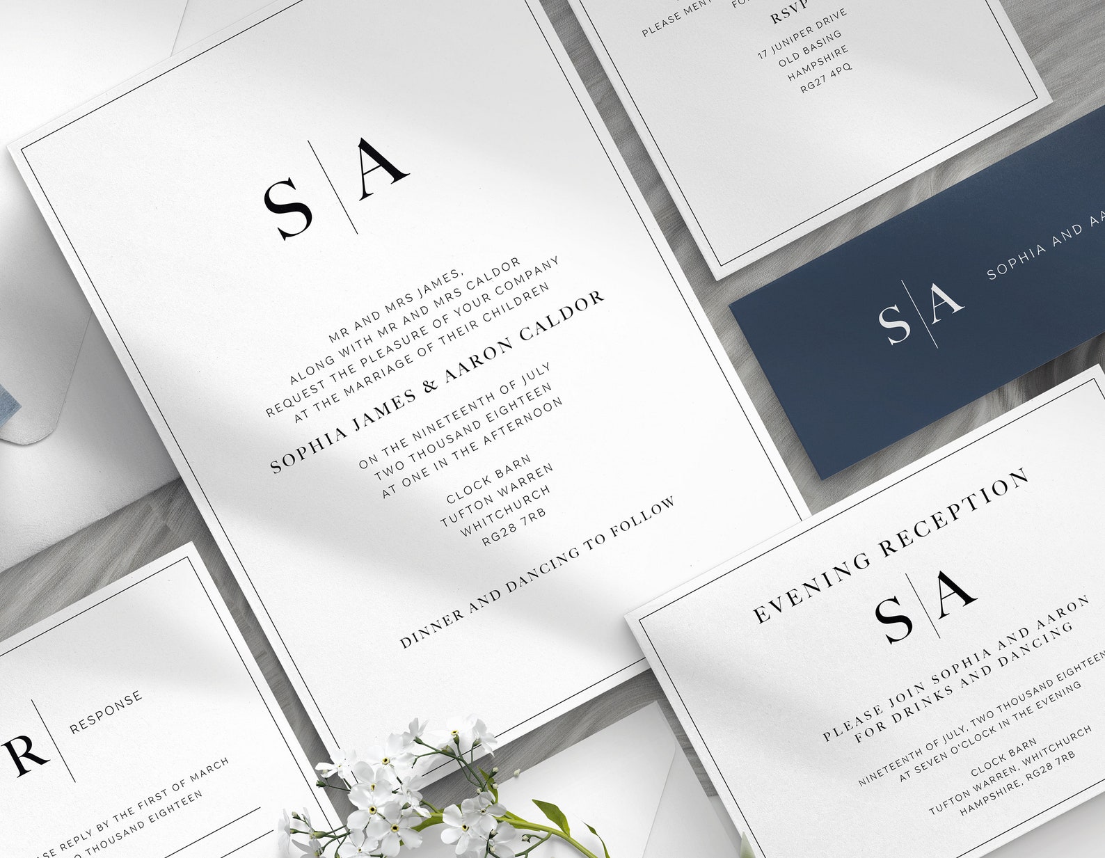 Modern Wedding Invitation Template - Editable Wedding Invitation Suite ...