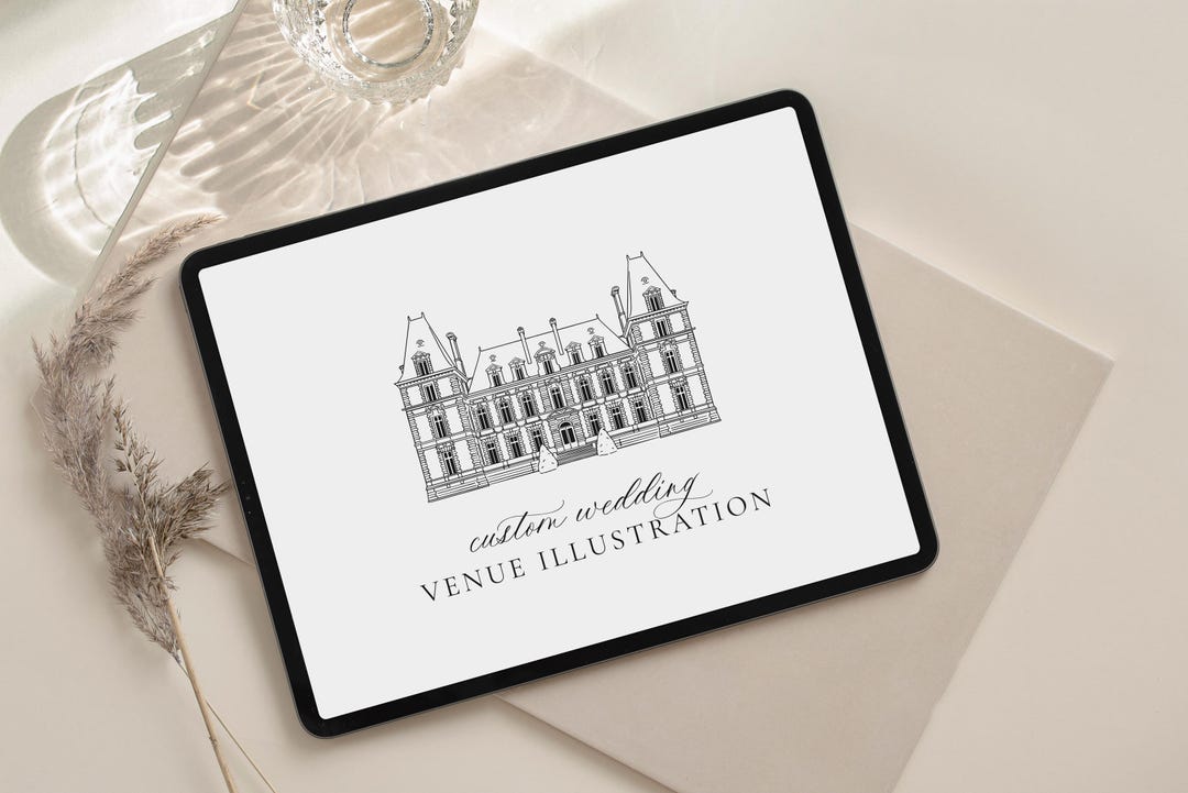 Wedding Venue Illustration - Line Drawing Venue - Hand Drawn ...