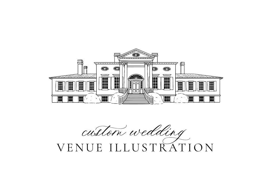 Wedding Venue Illustration Line Drawing Venue Hand Drawn - Etsy