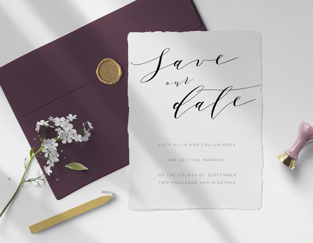 Modern Save the Date Template Printable Minimalist Save the - Etsy
