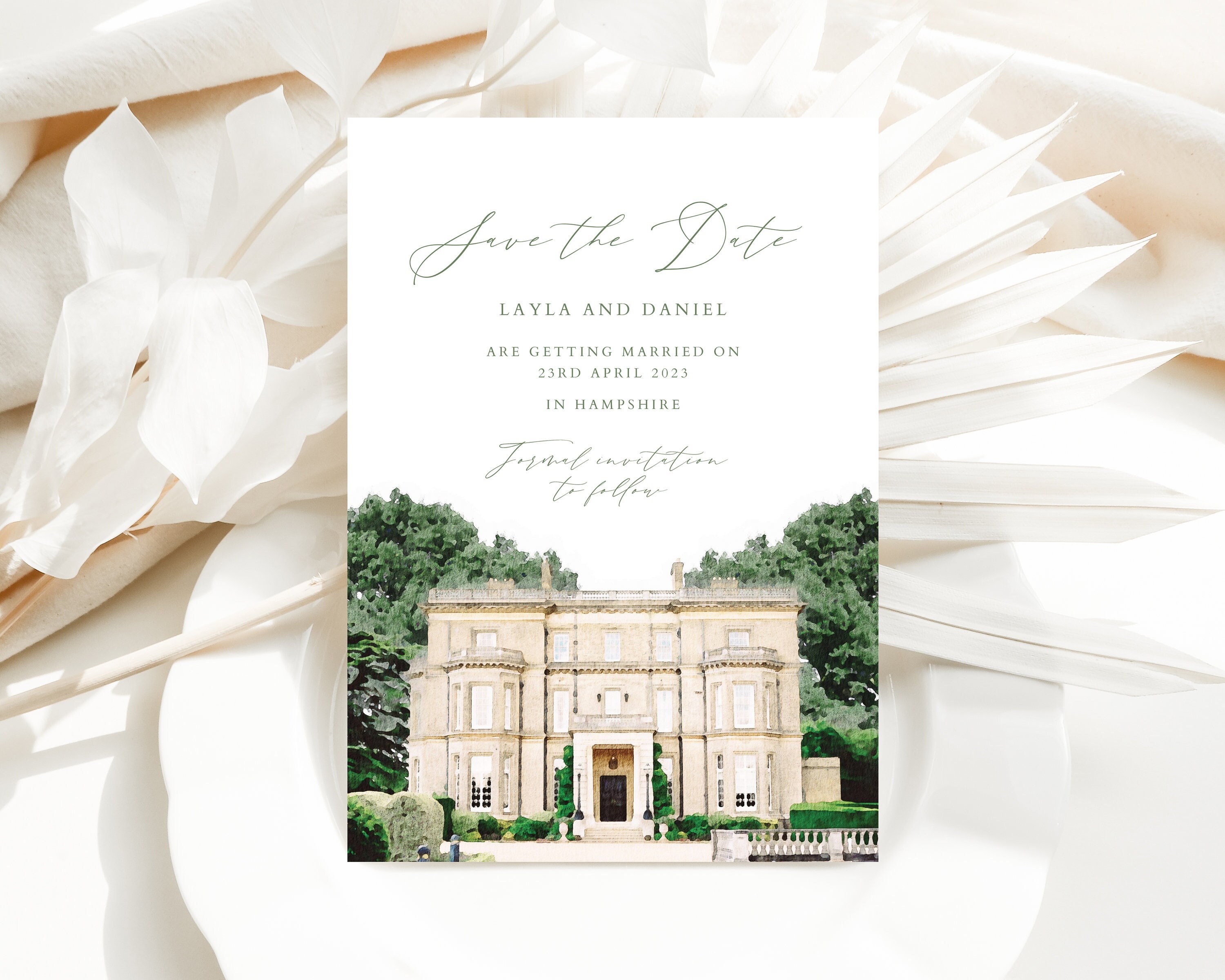 Watercolor Venue Save the Date Illustration Wedding Venue - Etsy