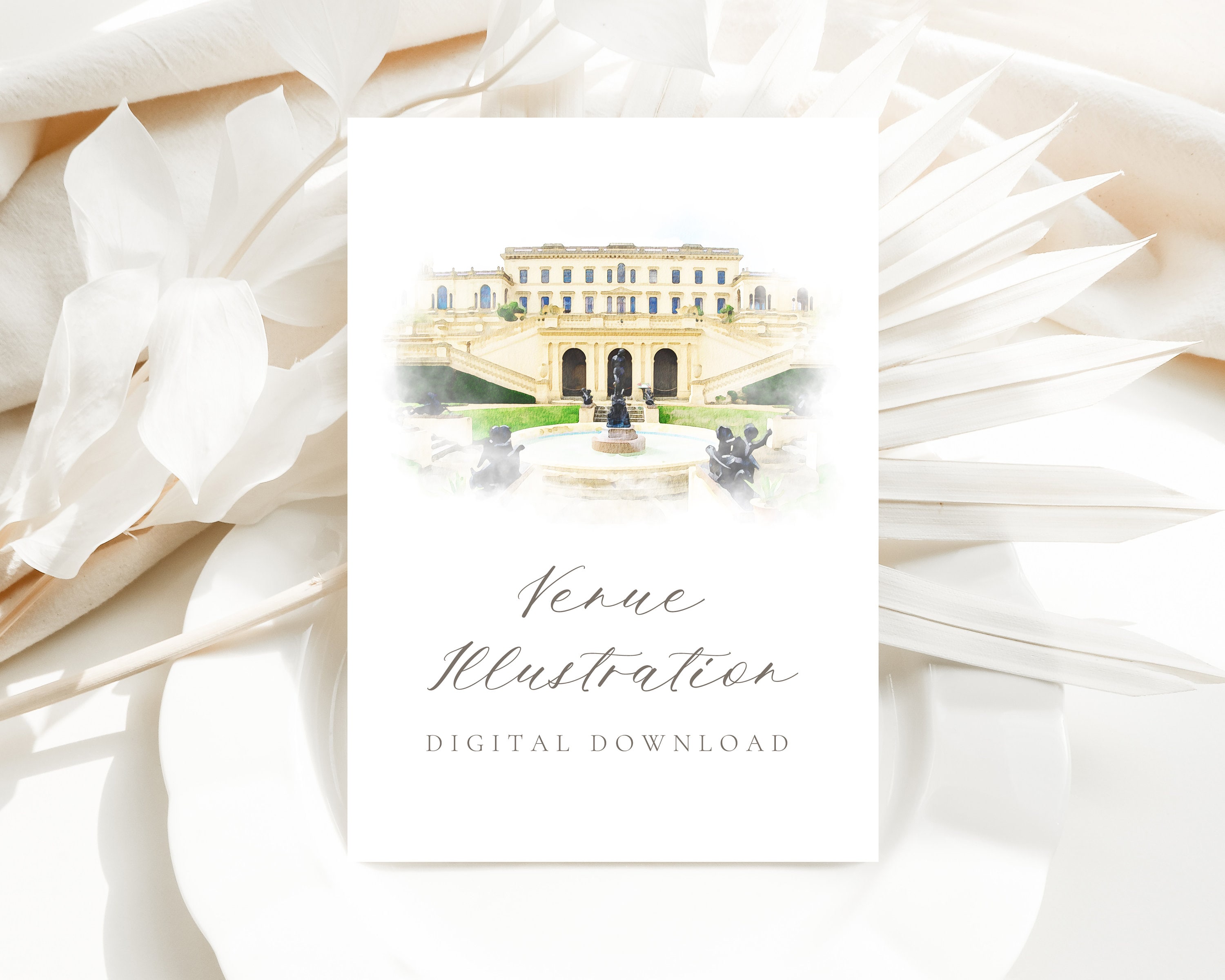 Digital Watercolor Venue Print - Venue Illustration Download - First ...