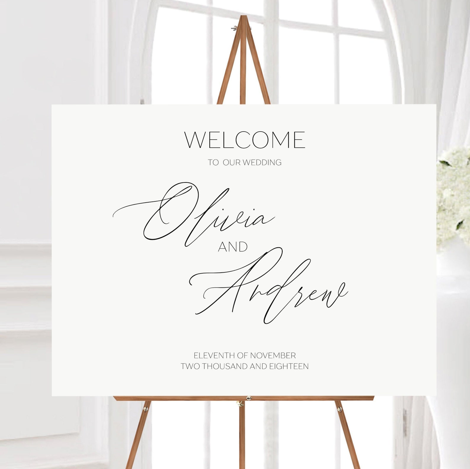 Printable Calligraphy Welcome Sign Template Editable Modern - Etsy